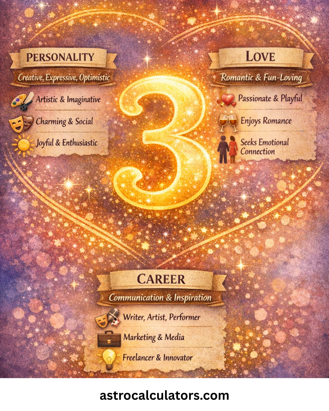 Life Path Number 3 Meaning : Personality Traits, Love, Career & Destiny ...
