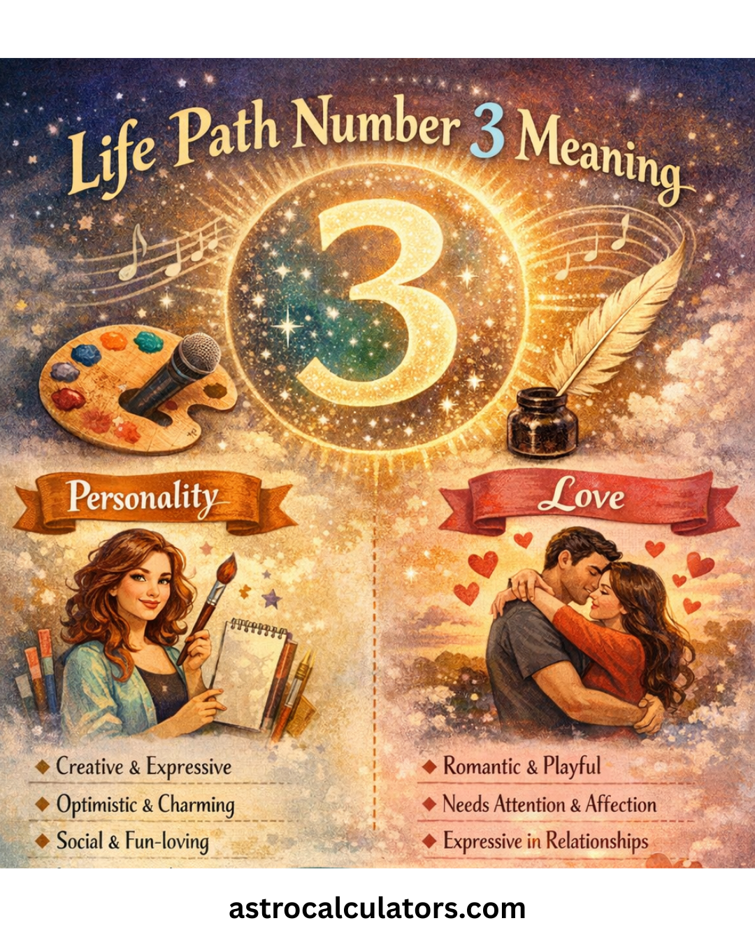 Life Path Number 3 Meaning : Personality Traits, Love, Career & Destiny ...